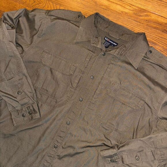 5.11 Tactical | Shirts | 51 Tactical Mens Xl Button Up Dark Brown Rip ...